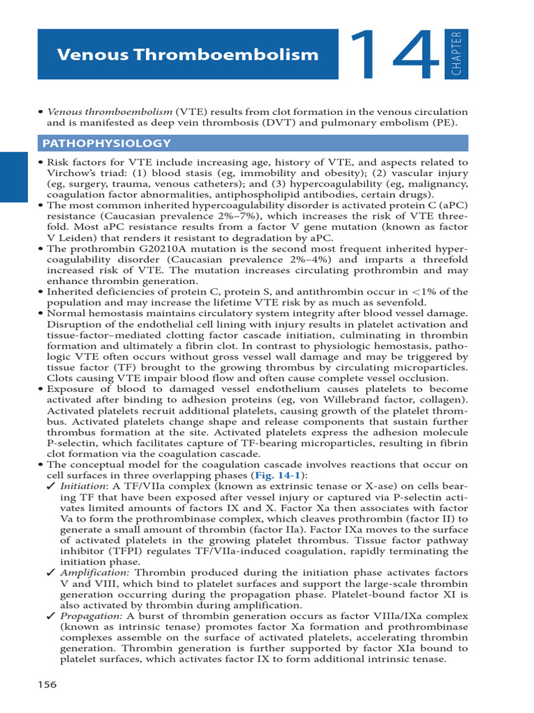 Venous Thromboembolism | PDF | Thrombosis | Coagulation