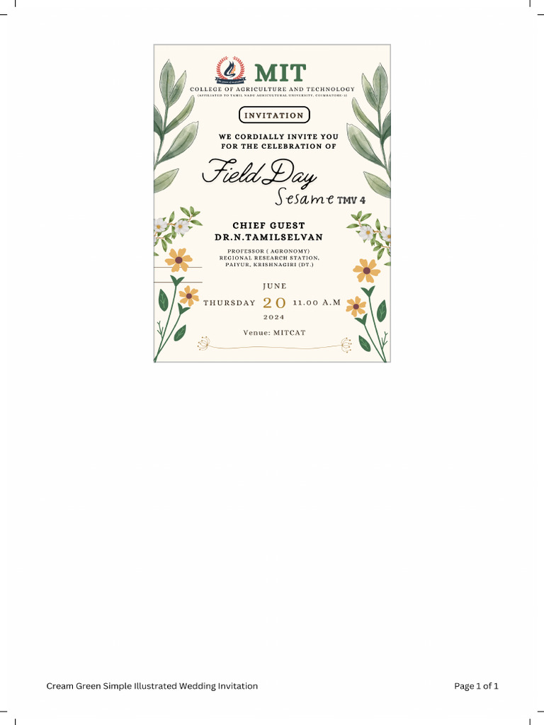 Field Day Invitation 20.06.2024 | PDF