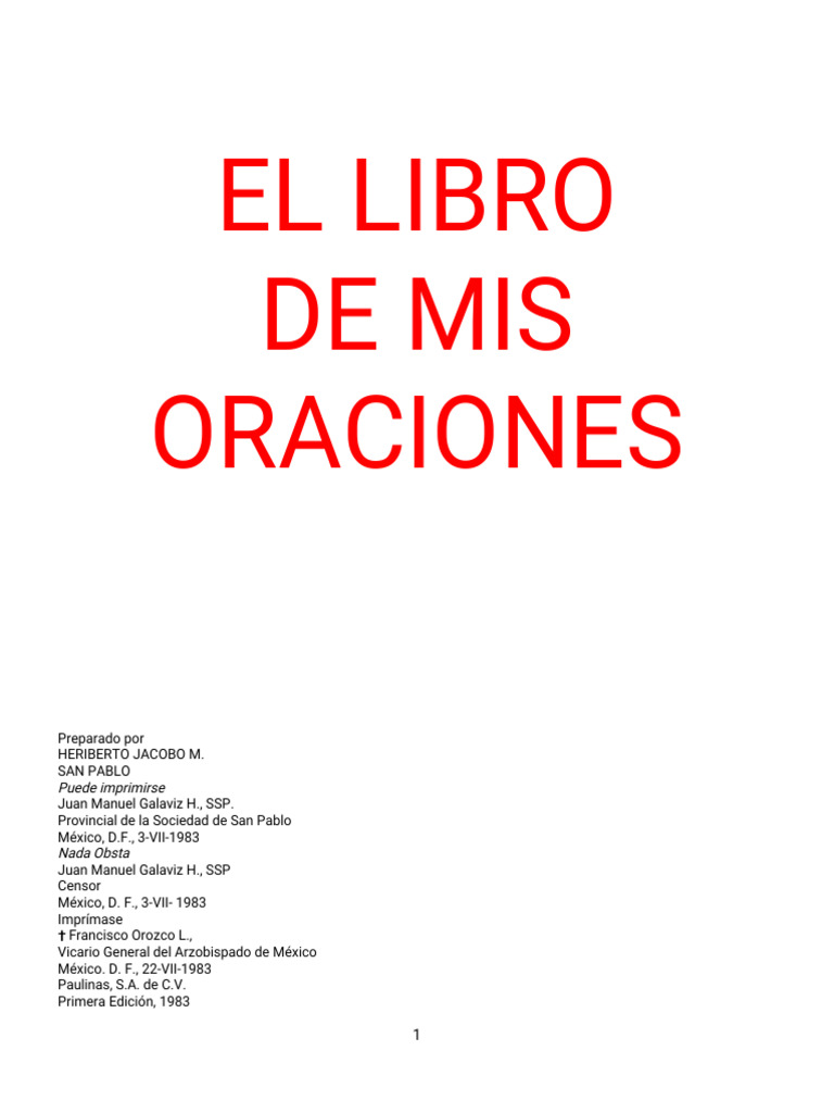 1 El Libro de Mis Oraciones 1 | PDF | María, madre de Jesús | Oración