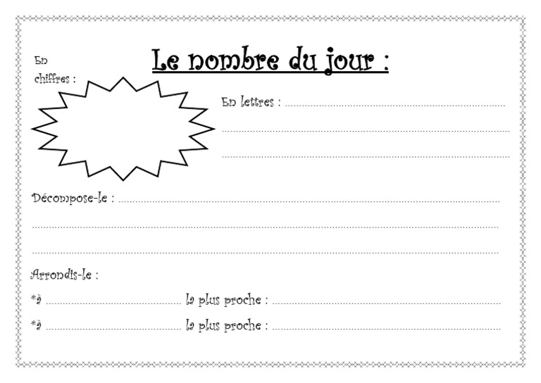 Le Nombre Du Jour | PDF