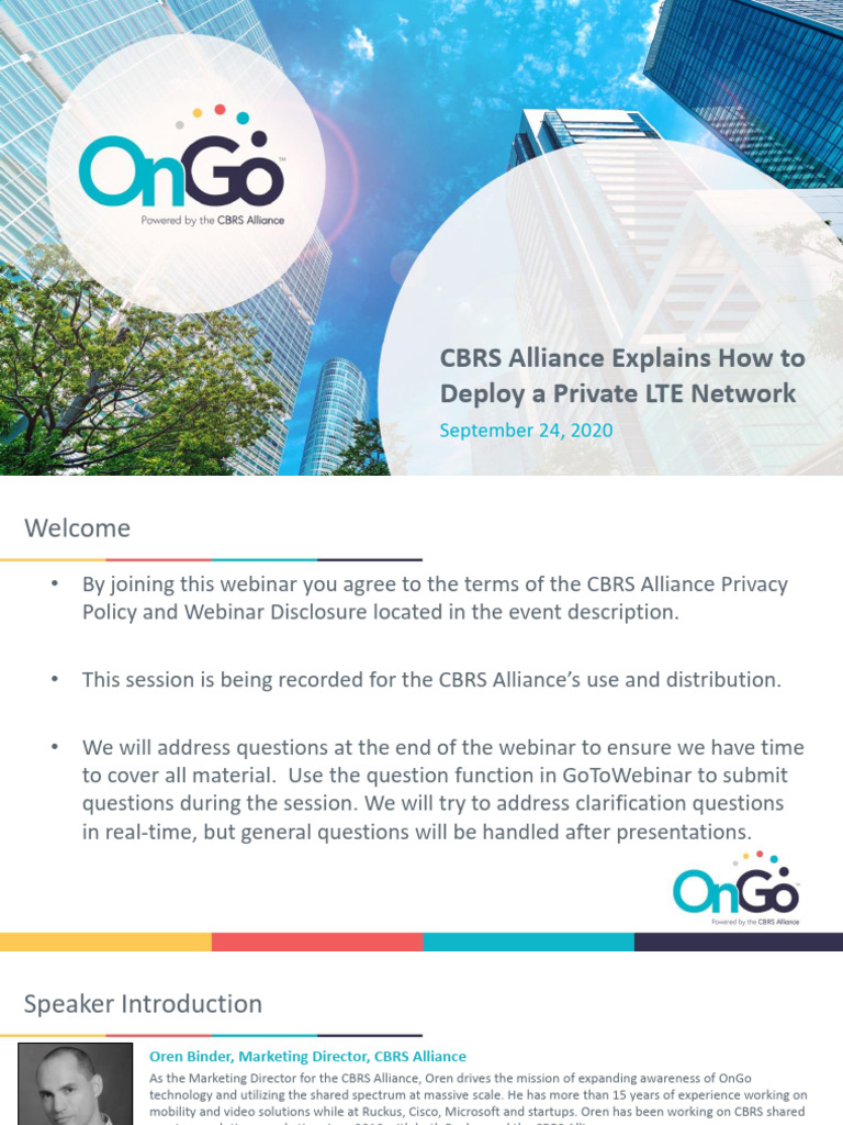 CBRS-Private-LTE-Deployment-Webinar_Final | PDF | Wireless | Service Industries