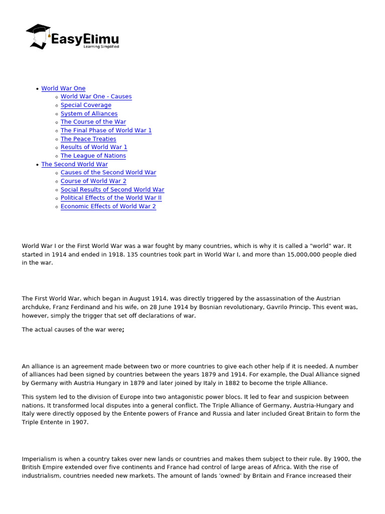 HsWorld Wars - History Form 4 Notes-648 | PDF | League Of Nations ...