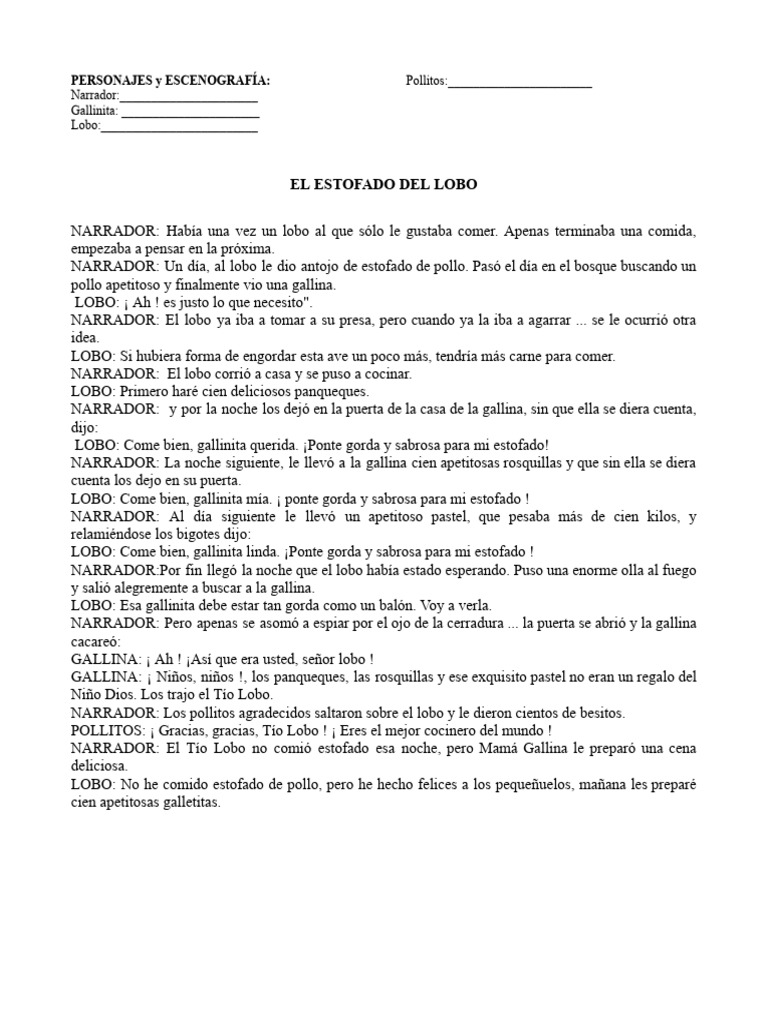 El Estofado Del Lobo en TEATRO | PDF