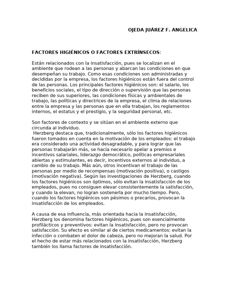 Factores Extrinsecos. | PDF