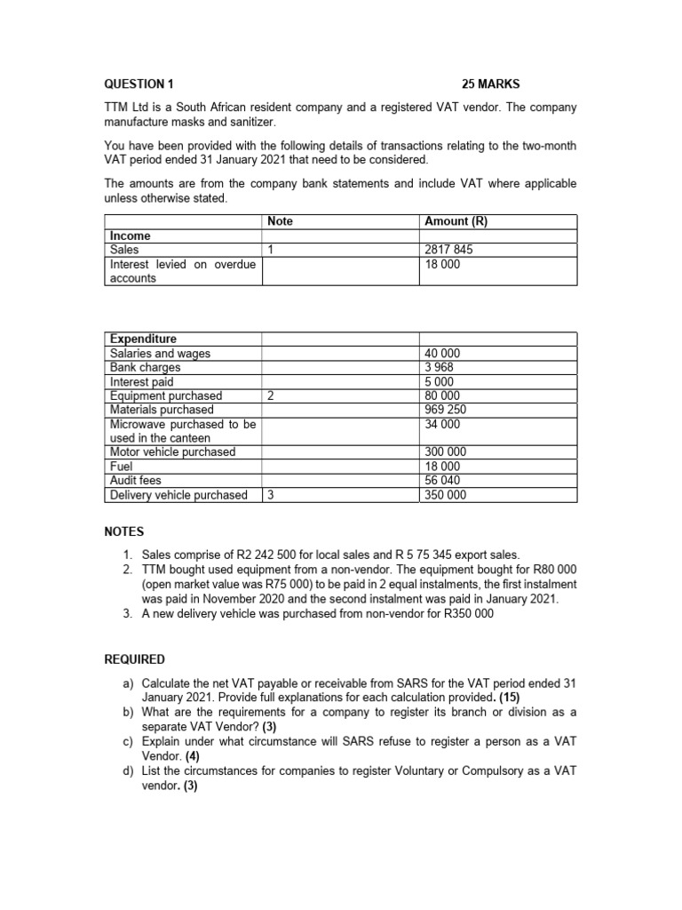 VAT Calculation and Registration Guide for TTM Ltd | PDF