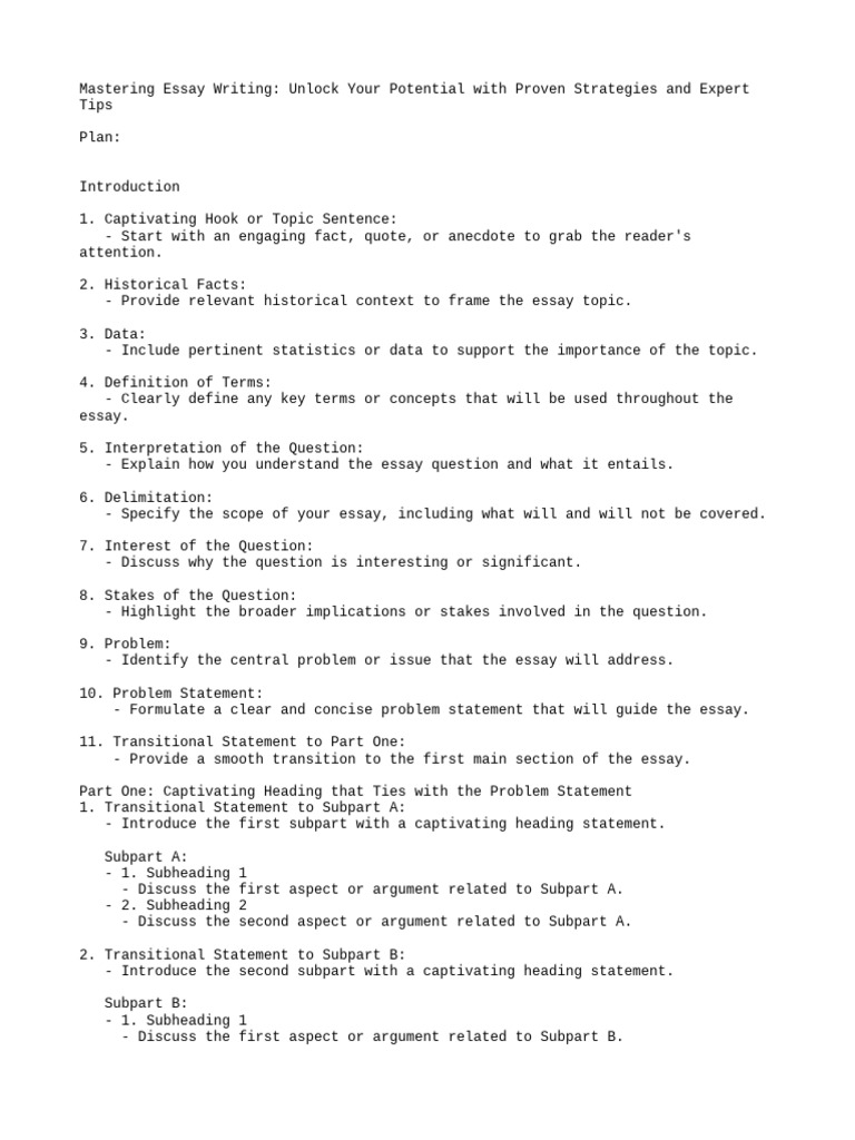 Unlock The Secrets To Acing Essays - Master Strategies For Answering ...