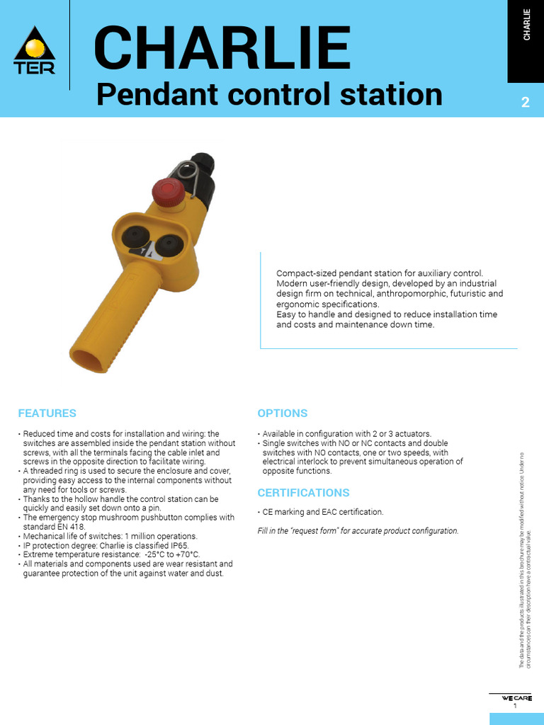 Charlie Pendant Control Station Overview | PDF | Alternating Current ...
