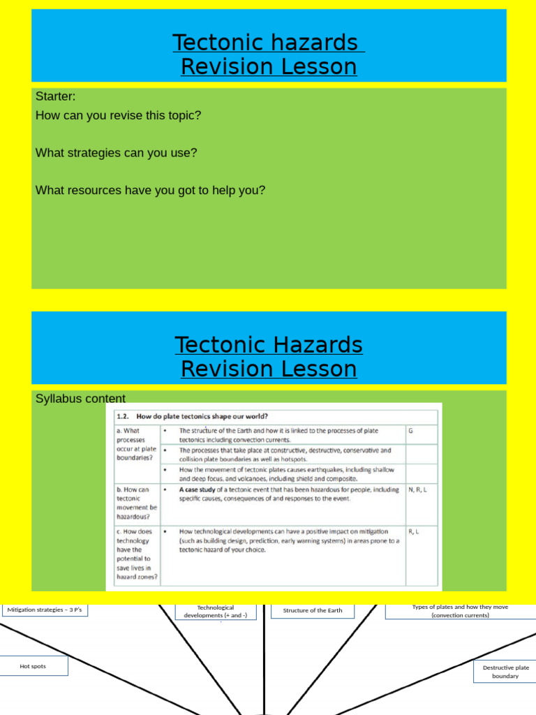 Tectonic Hazards Revision Guide | PDF | Volcano | Plate Tectonics