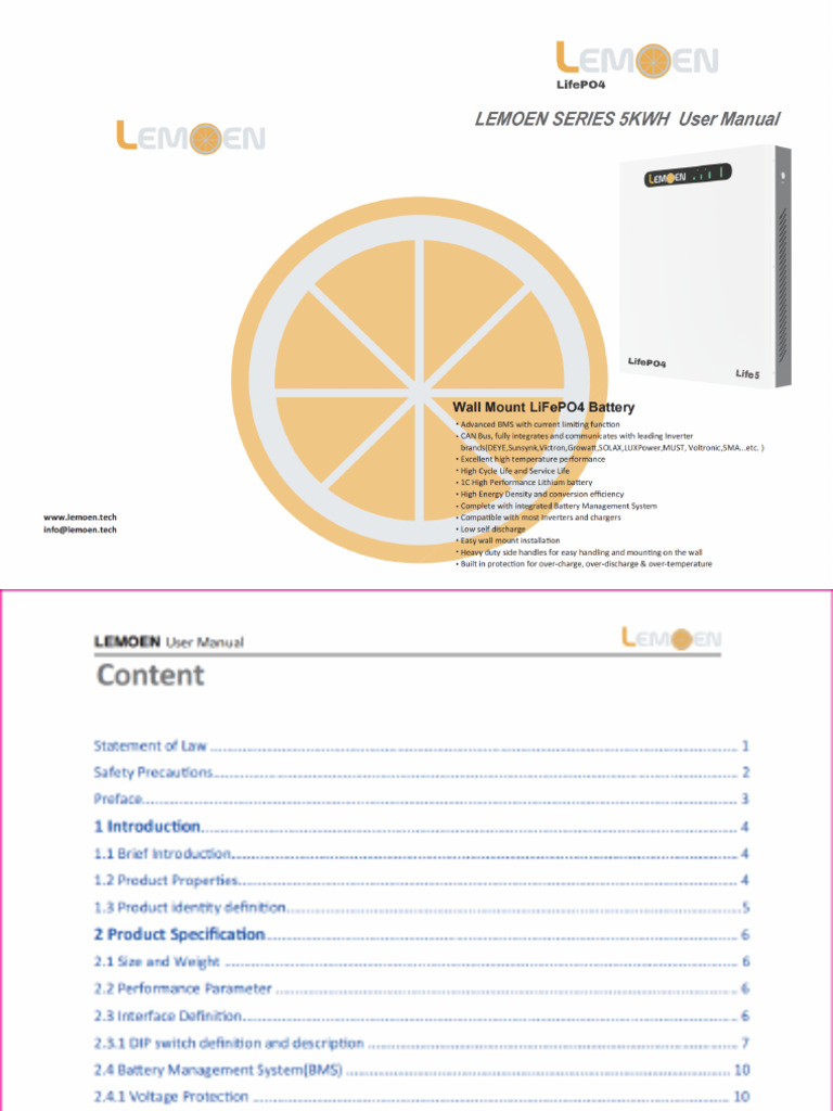 Lemoen 5KWh Life5 User Manual | PDF