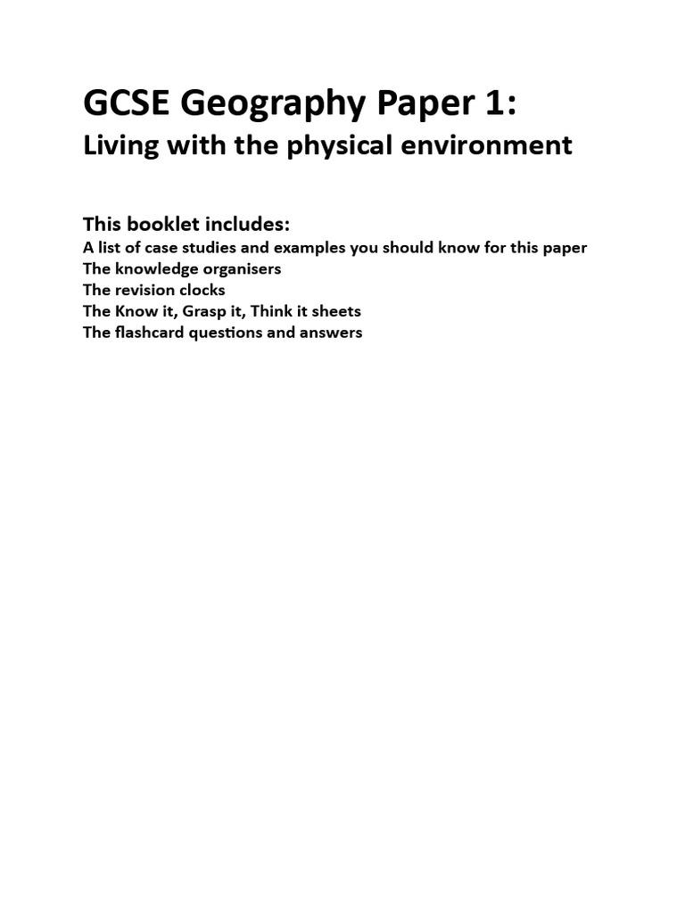 GCSE Geography Paper 1 Overview | PDF | Tropical Cyclones | Greenhouse ...