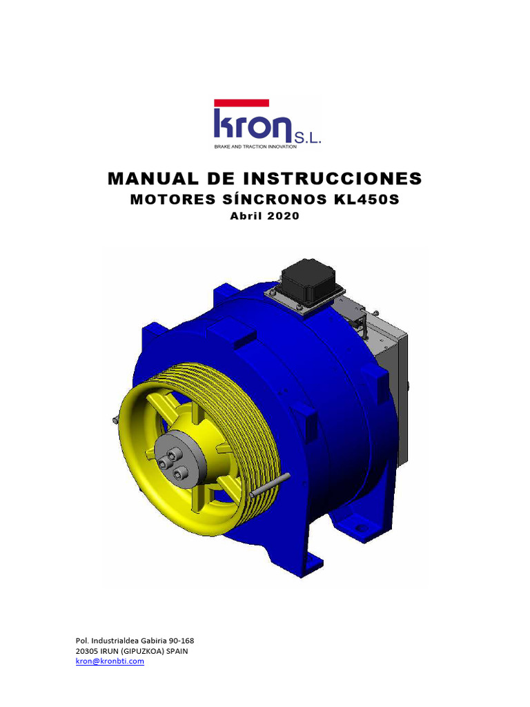 Kron BTI Manual Instrucciones Motores Sincronos KL450 | PDF | Motor eléctrico | Motores