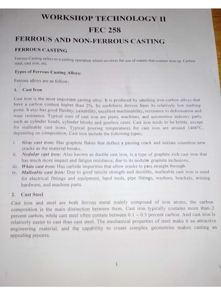 FERROUS and Non Ferrous Casting | PDF