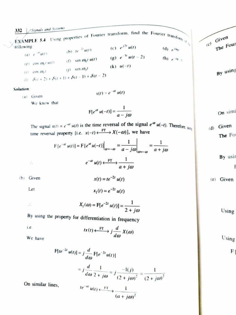 Fourier Transform Examples and Solutions | PDF | Telecommunications ...