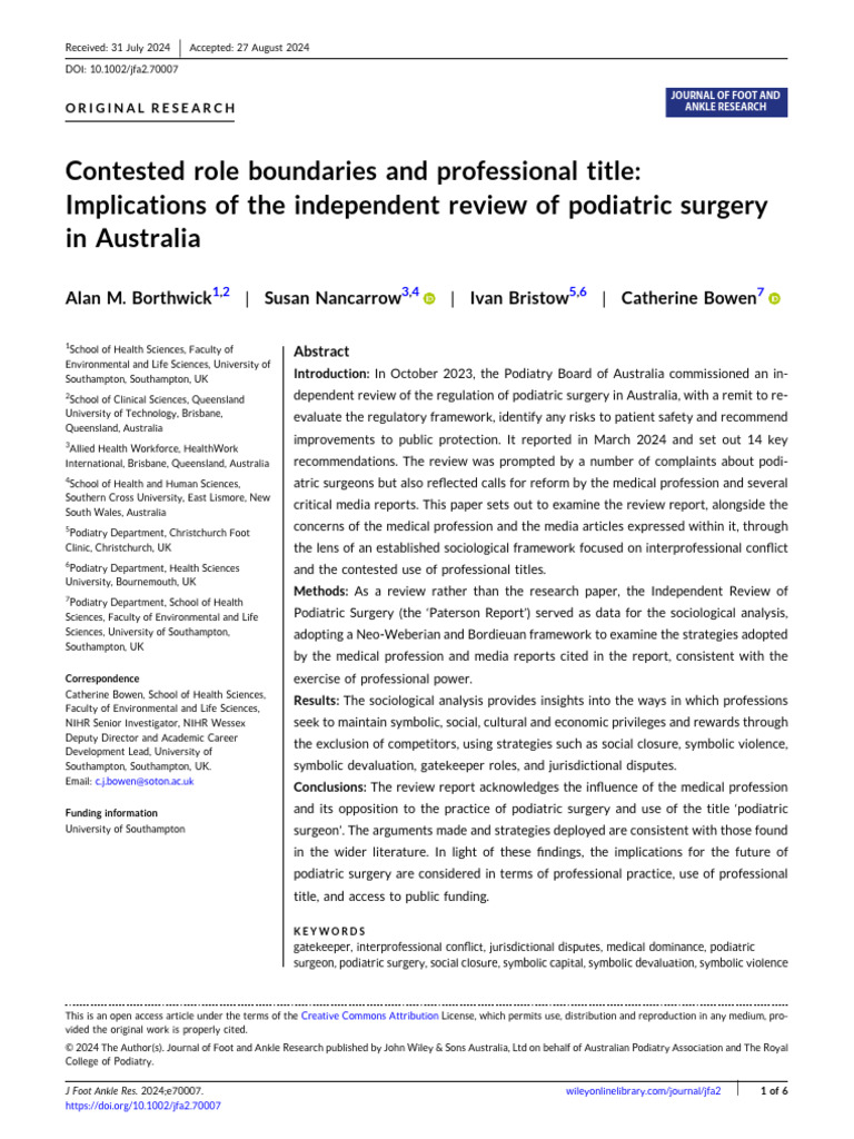 Podiatric Surgery Review Insights | PDF | Physician | Health Care