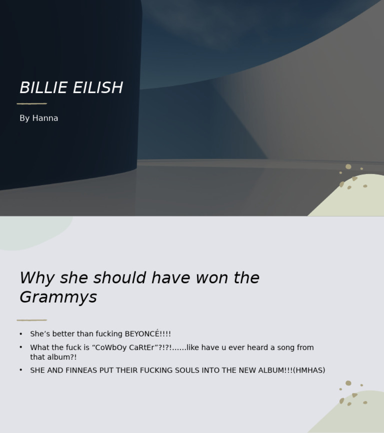 Billie Eilish: by Hanna | PDF
