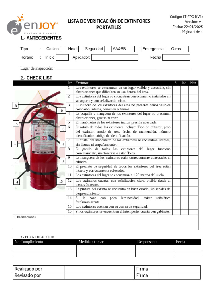 Lista de Chequeo Extintores | PDF