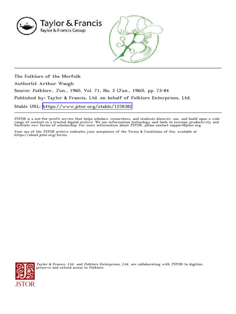 Waugh FolkloreMerfolk 1960 | PDF | Mermaid