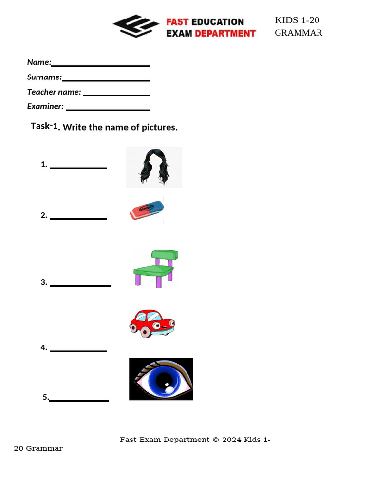 Kids 1-20 Grammar Sample | PDF