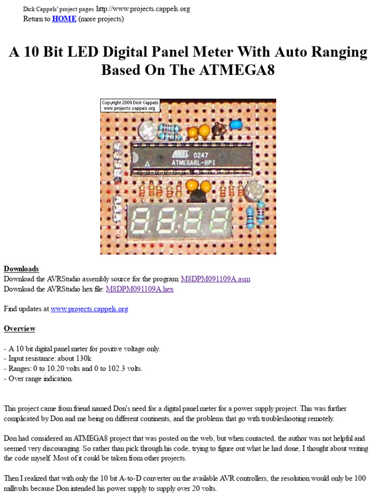 10-Bit Auto-Ranging LED Meter Project | PDF | Resistor | Electromagnetism