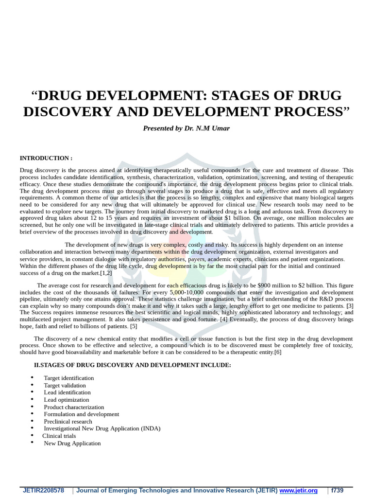 Drug Discovery and Development | PDF | Phases Of Clinical Research ...