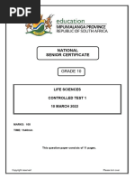 Grade 10 Life Sciences Test Instructions | PDF | Mitosis | Enzyme