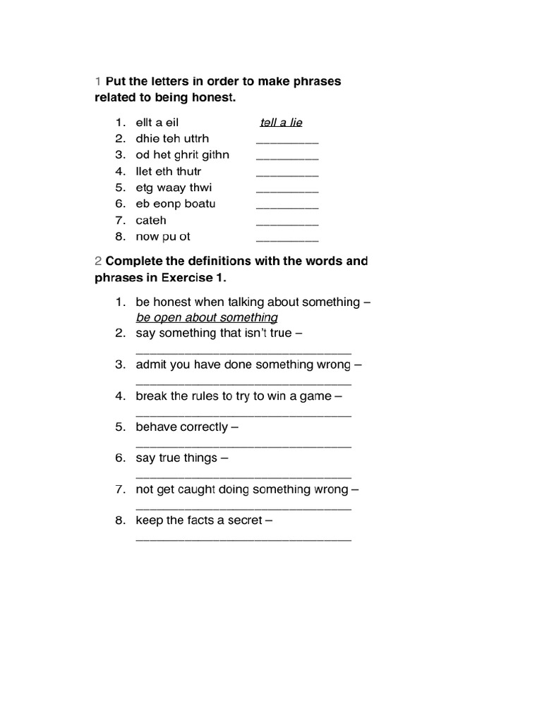 REVIEW EXERCISES UNIT 4 27-01 | PDF