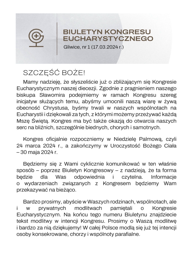 Biuletyn Kongresowy NR 1 ONLINE | PDF