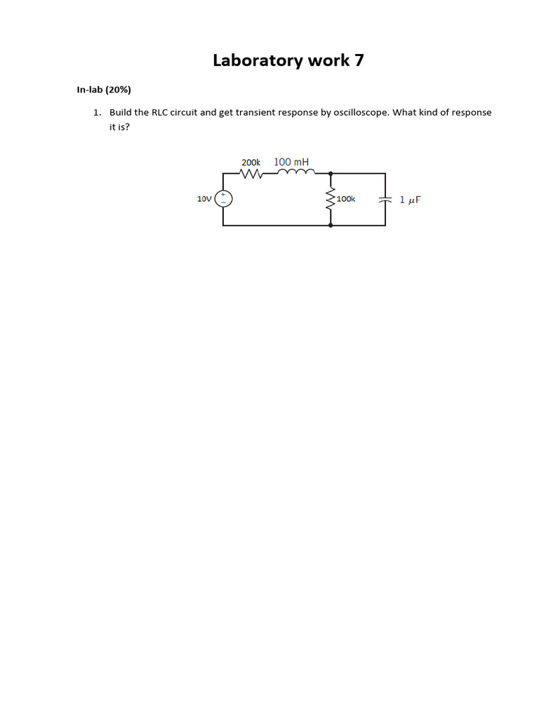 RLC Circuit Transient Response Analysis | PDF