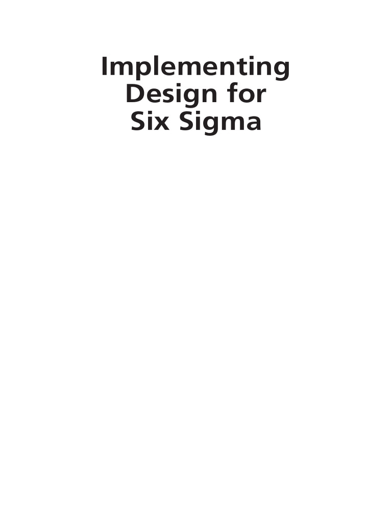 Implementing Design for Six Sigma eBook Sampler | PDF | Design For Six ...