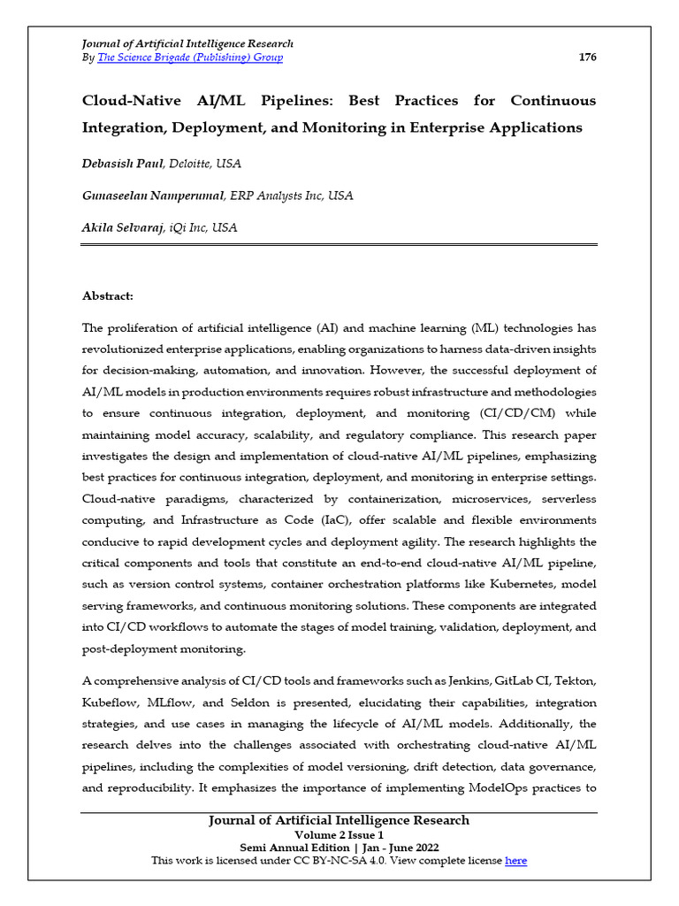 Cloud-Native AI - ML Pipelines - Best Practices For Continuous Integration, Deployment, and ...