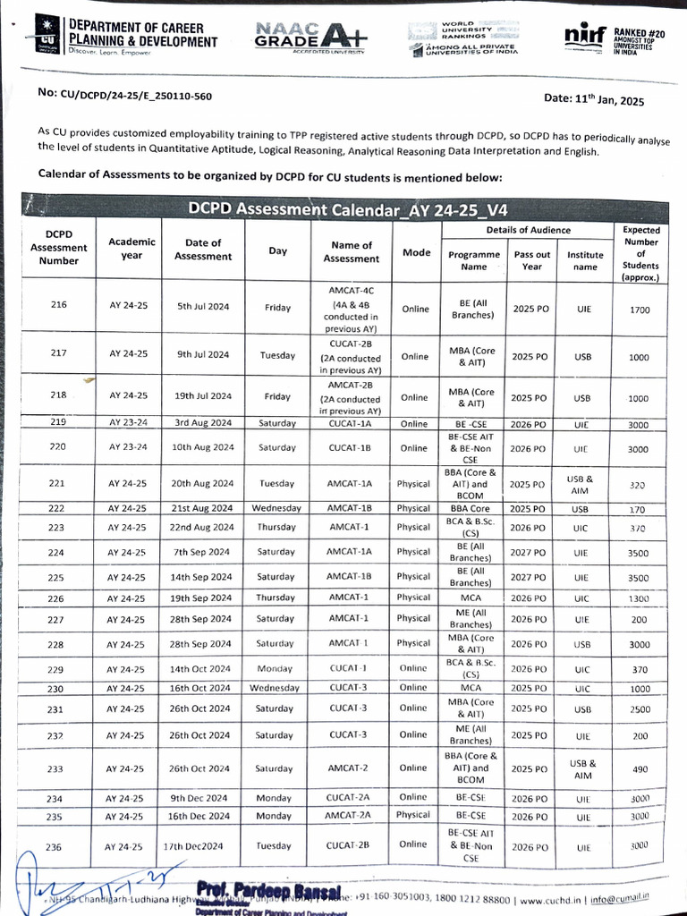 14 Jan DCPD Assessment Calendar AY 24-25 - V4 | PDF