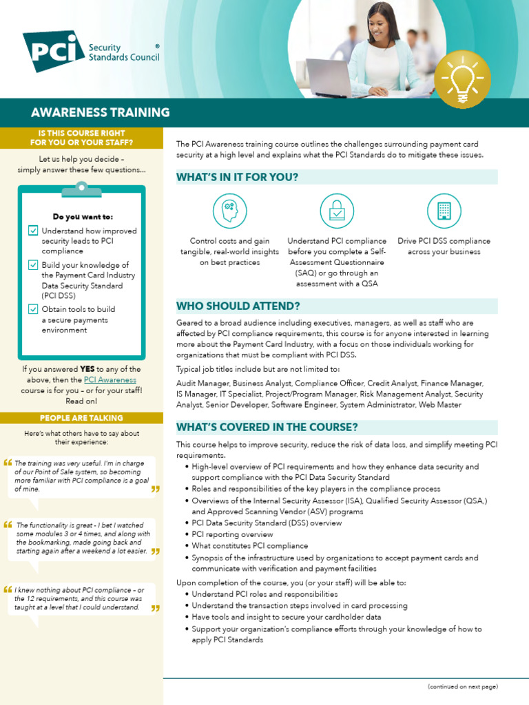 PCI Awareness Training Course PDF 2018 | PDF | Payment Card Industry ...