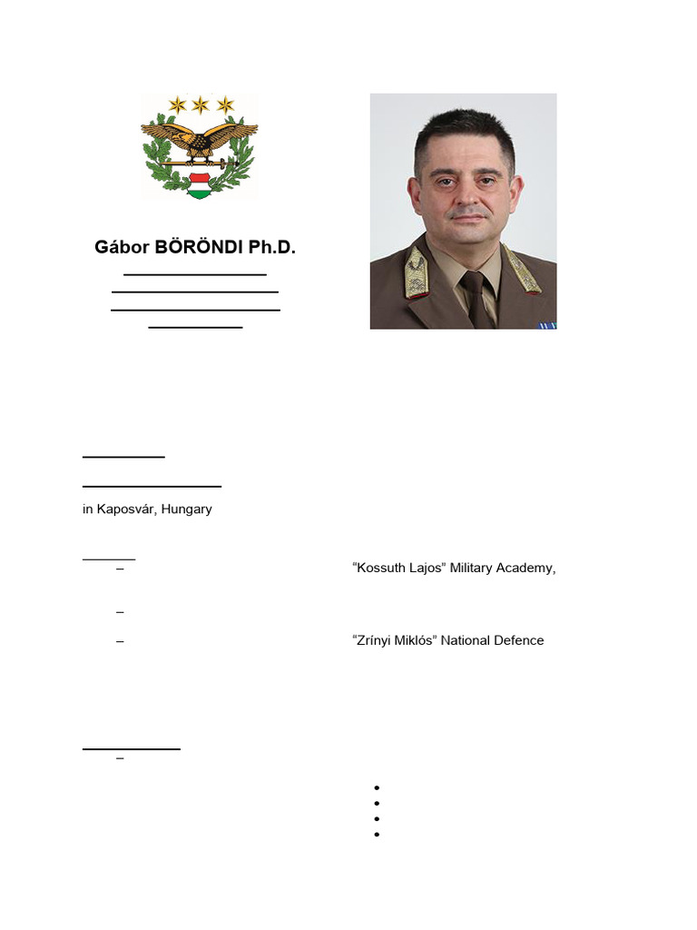 LTG - Borondi CV | PDF | Hungary | Military Units And Formations