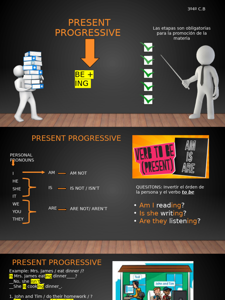 3º4º CPCLP - PRESENT PROGRESSIVE - Clase1 | PDF