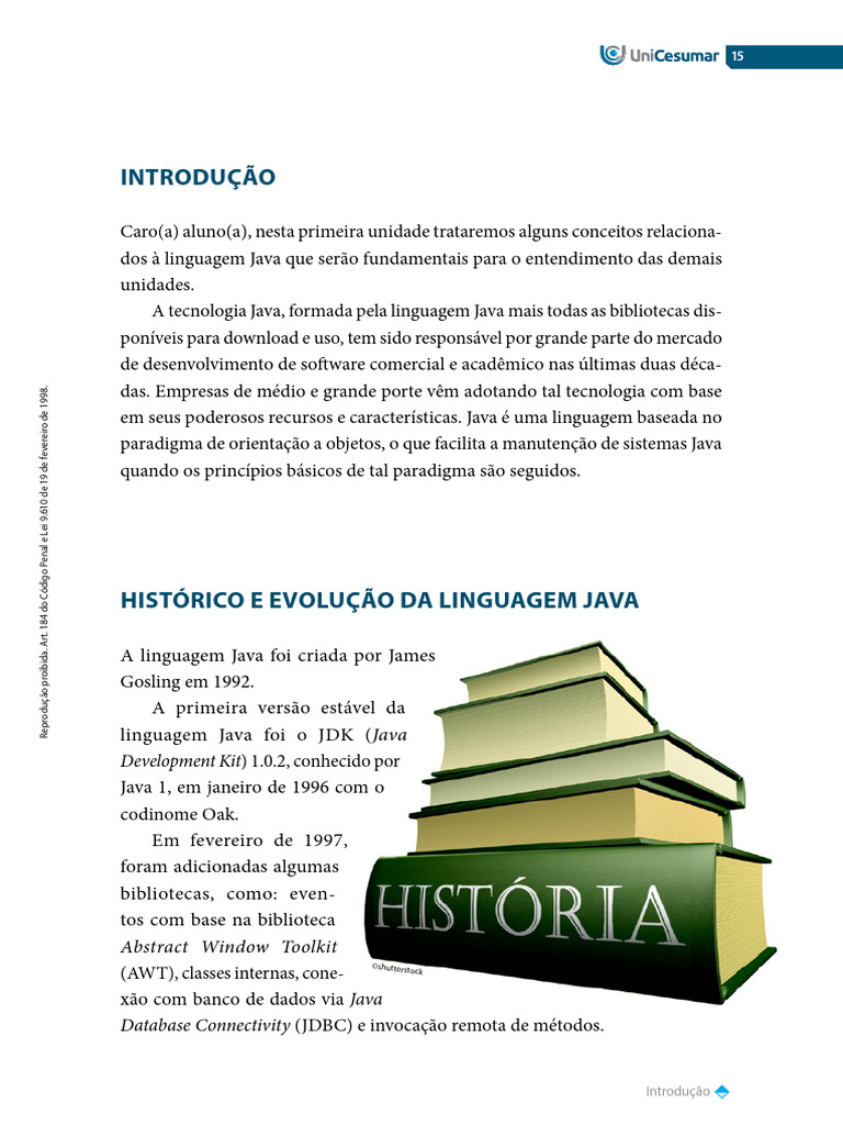 Linguagem de programação Java | PDF | Java (plataforma de software ...