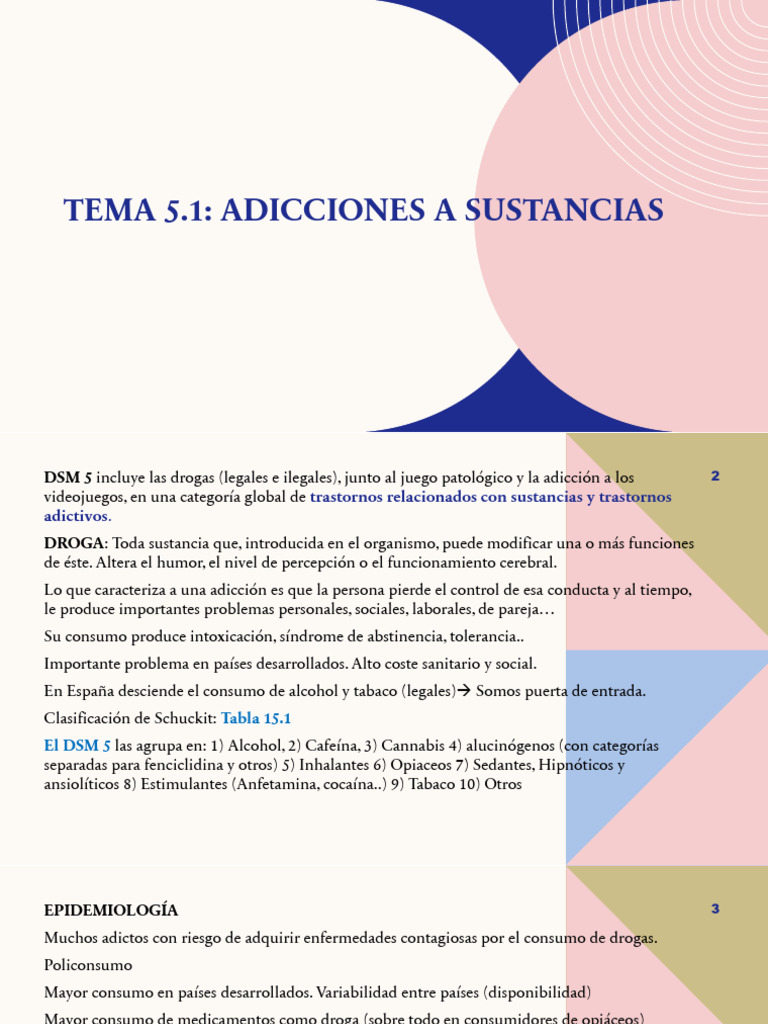 Tema 5.1 Adicciones Sustancias | PDF | Drogas | Despachador de drogas