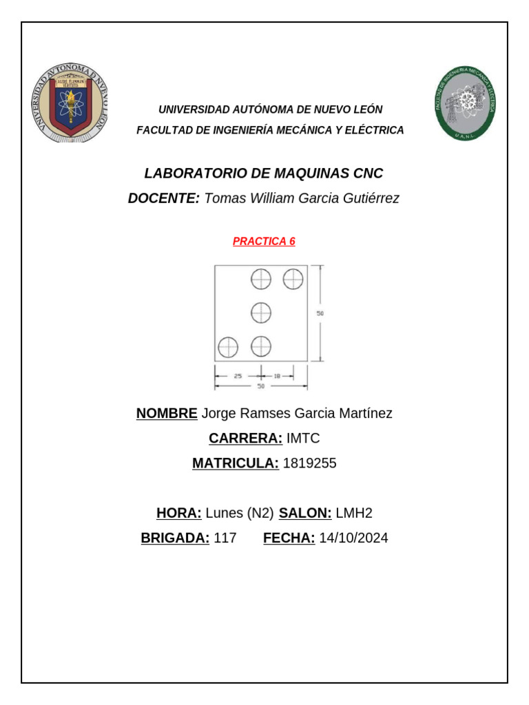 Práctica CNC: Agujeros en Placa | PDF