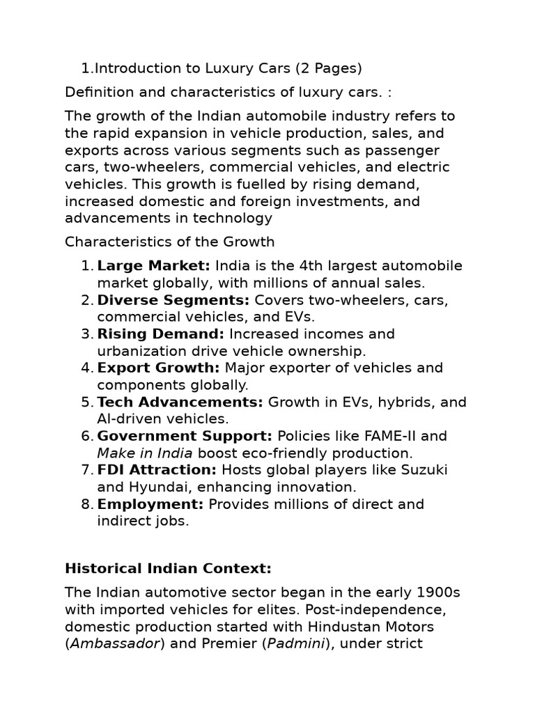 Introduction to Luxury Cars | PDF | N Ox | Air Pollution