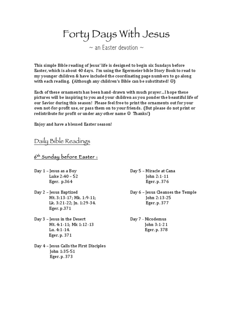 Forty Days With Jesus | PDF | Easter | Resurrection Of Jesus