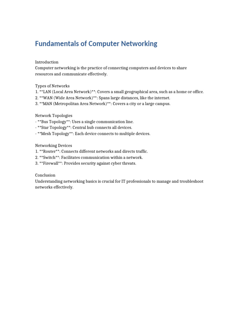 Fundamentals of Computer Networking | PDF