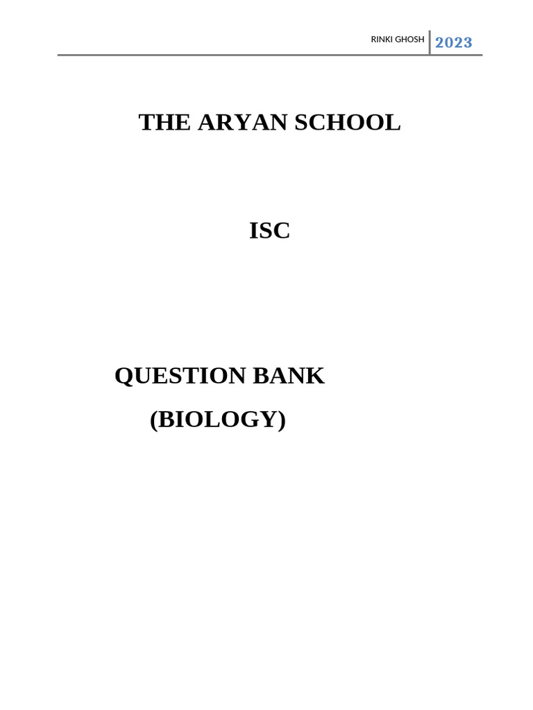 12-BIOLOGY QUESTION BANK (With Value Based Questions) - 1 | PDF ...