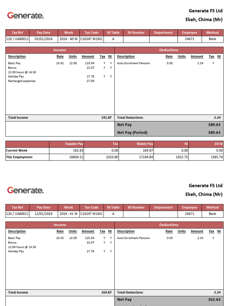 Generate FS LTD January 2024 To February 2024 | PDF | Tax Deduction | Taxes