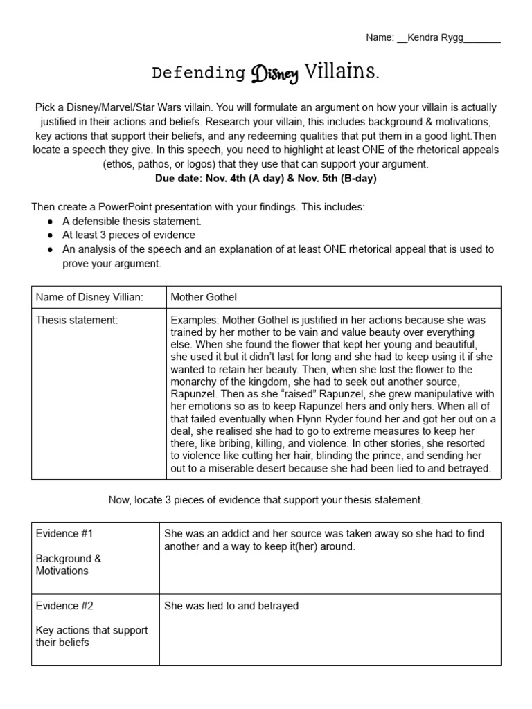 Justifying Mother Gothel's Actions | PDF