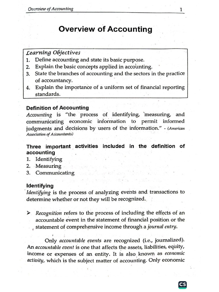 Chapter 1 CFAS | PDF