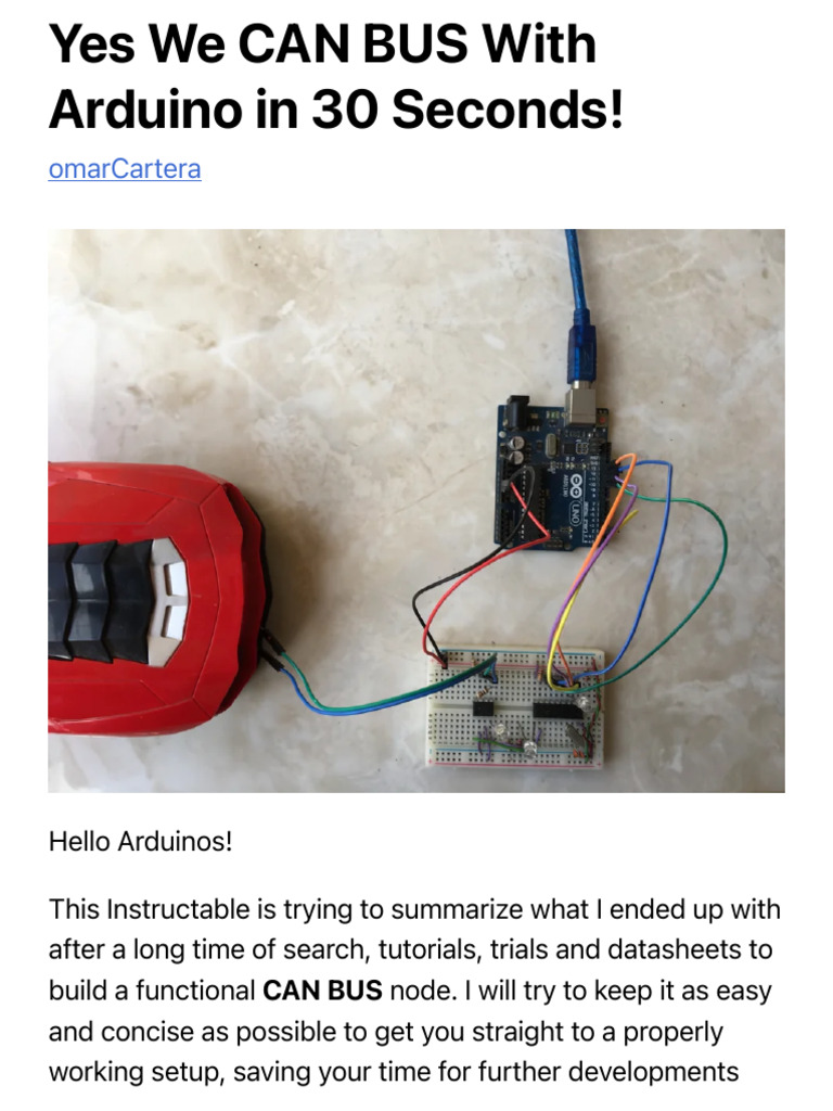 Can Bus With Arduino in 7 Steps With Pictures | PDF | Arduino | Information And Communications ...