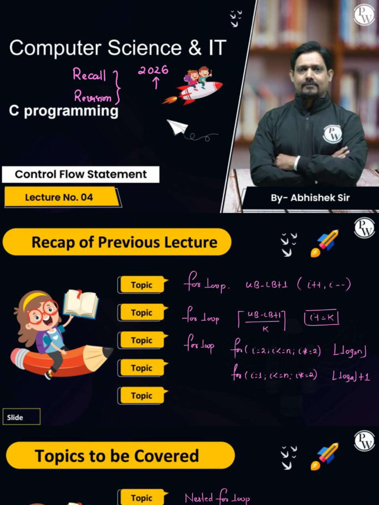 Control Flow Statement 04 - Class Notes | PDF