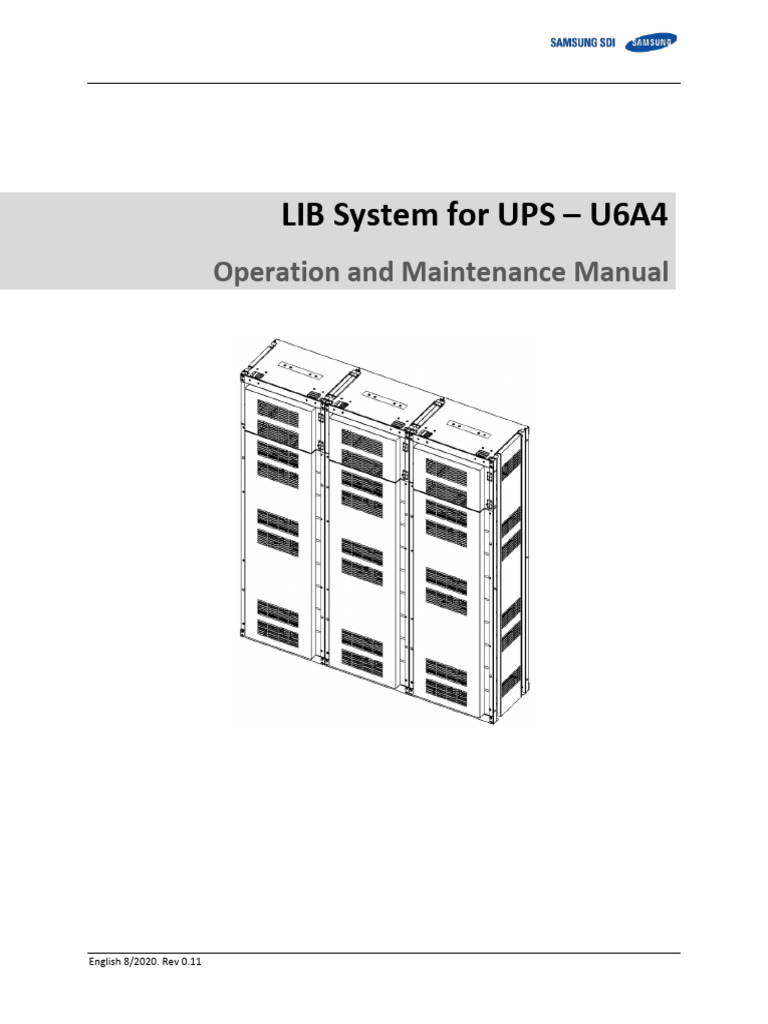 Samsung Lithium Ion Battery S128 S136 Operation Maintenance Manual ...