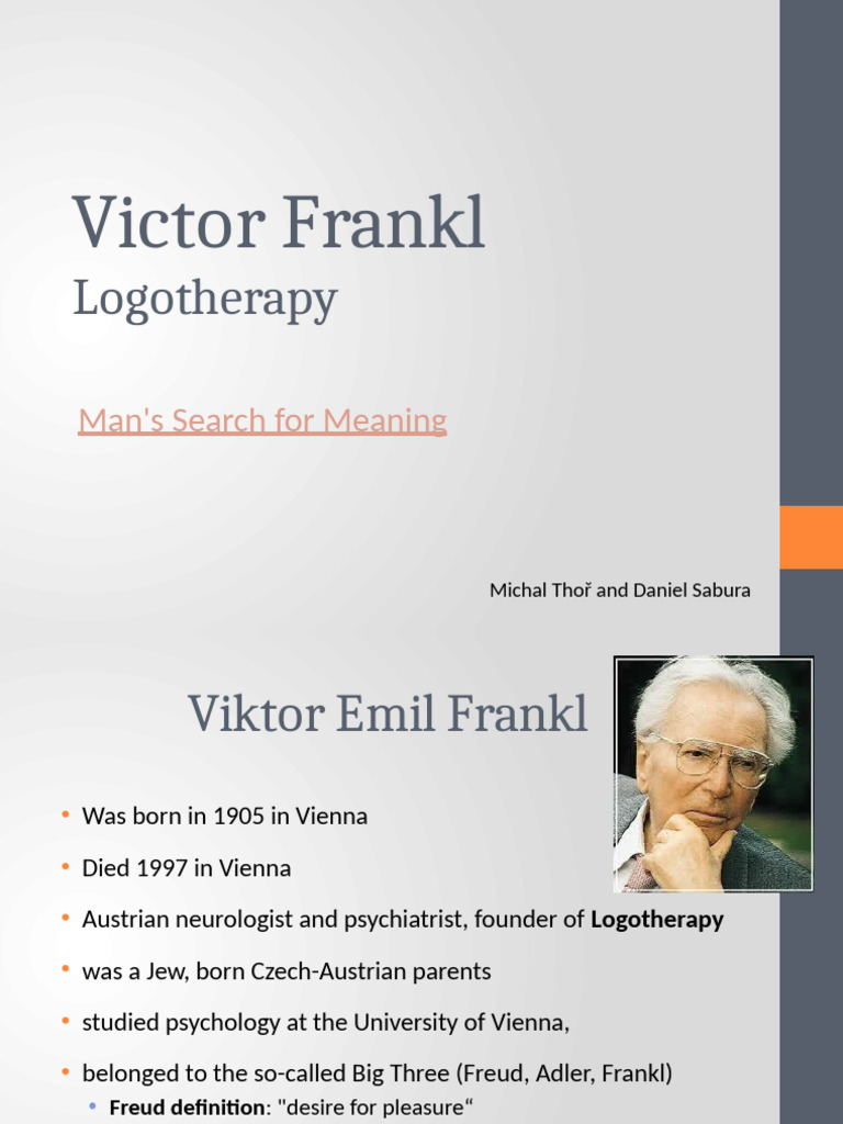 Viktor Frankl's Logotherapy Explained | PDF | Mental Health ...