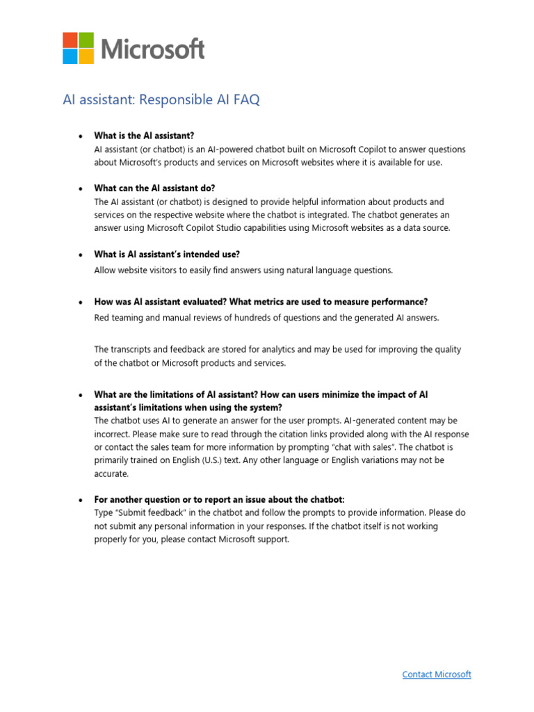 Microsoft AI Assistant Overview | PDF