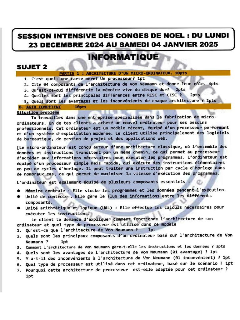 TD.A4. Informatique | PDF
